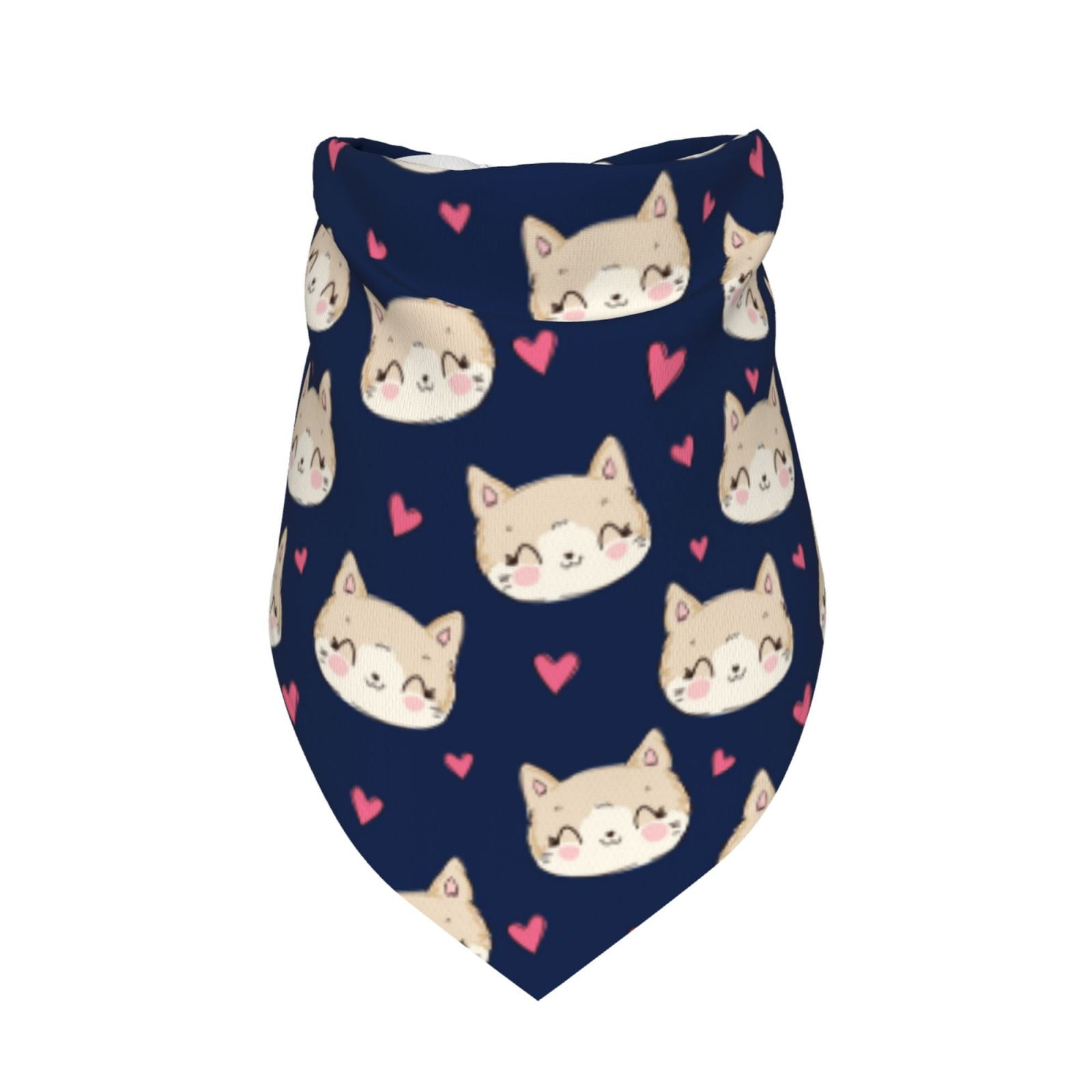 Dog Bandanas - Glamorous Cartoon Cat Heart Washable Handkerchief Scarf ...