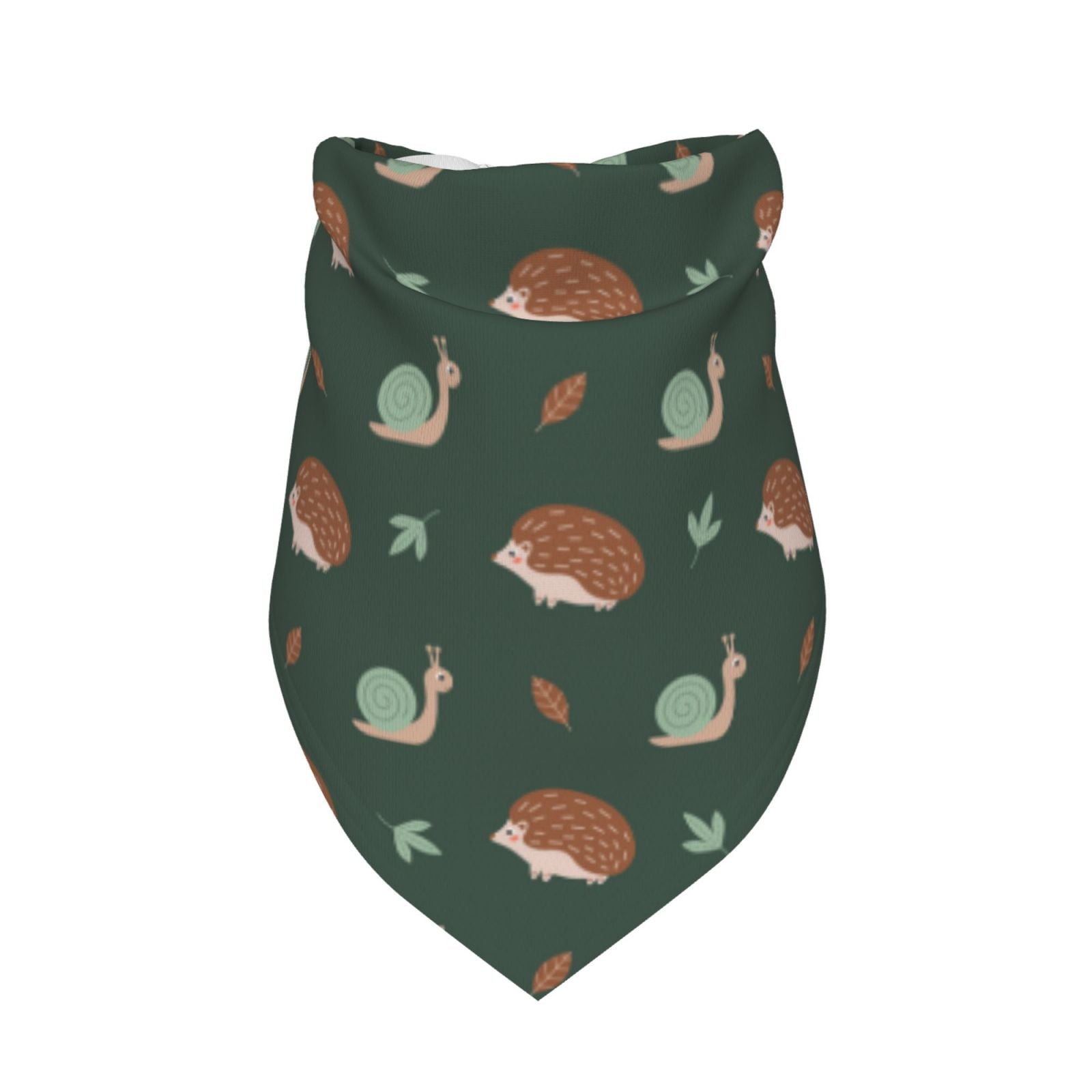 Dog Bandanas - Green Snails Brown Hedgehogs Washable Handkerchief Scarf ...