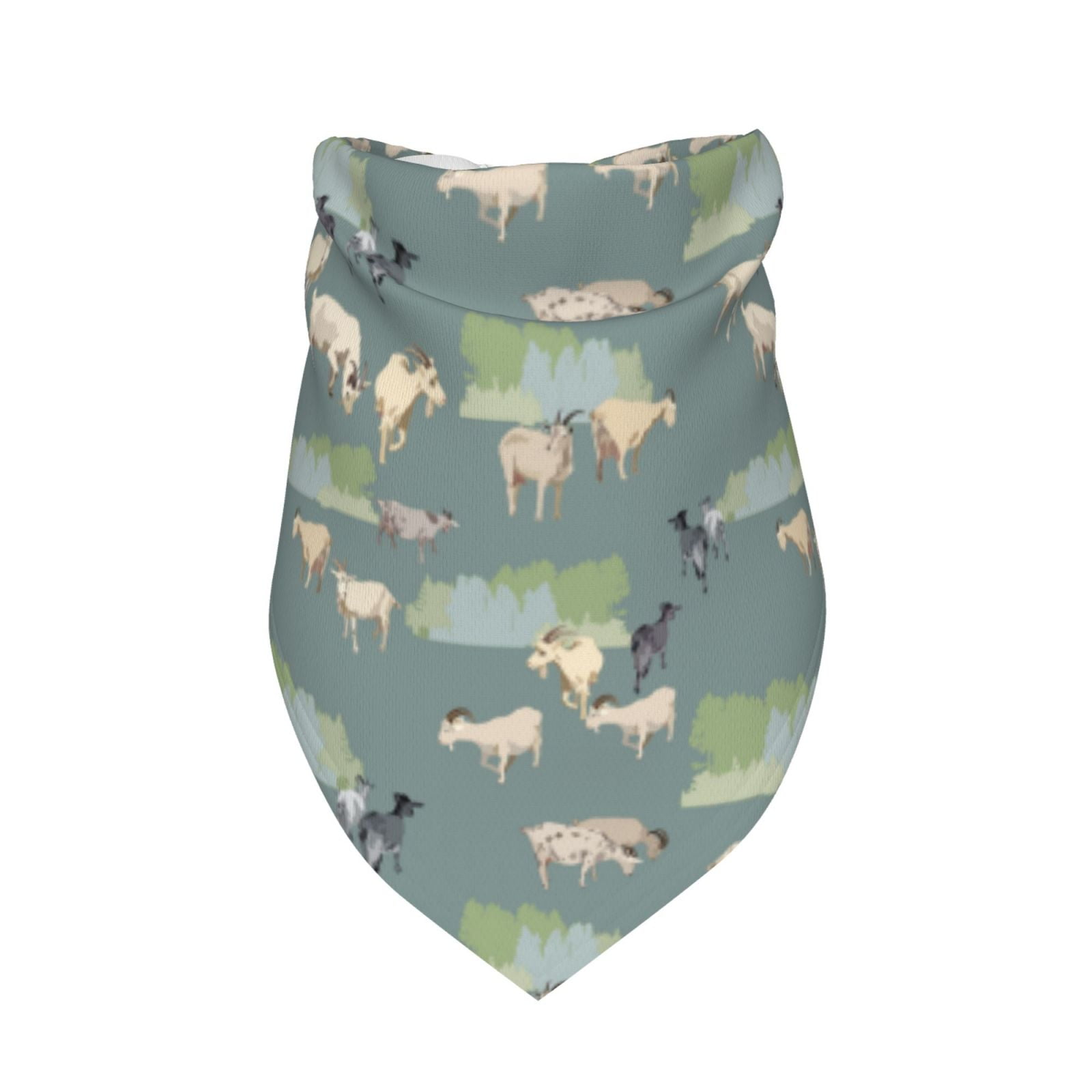 Dog Bandanas, Painted Cute Goat Green Adjustable Dog Scarf Triangle Bib ...