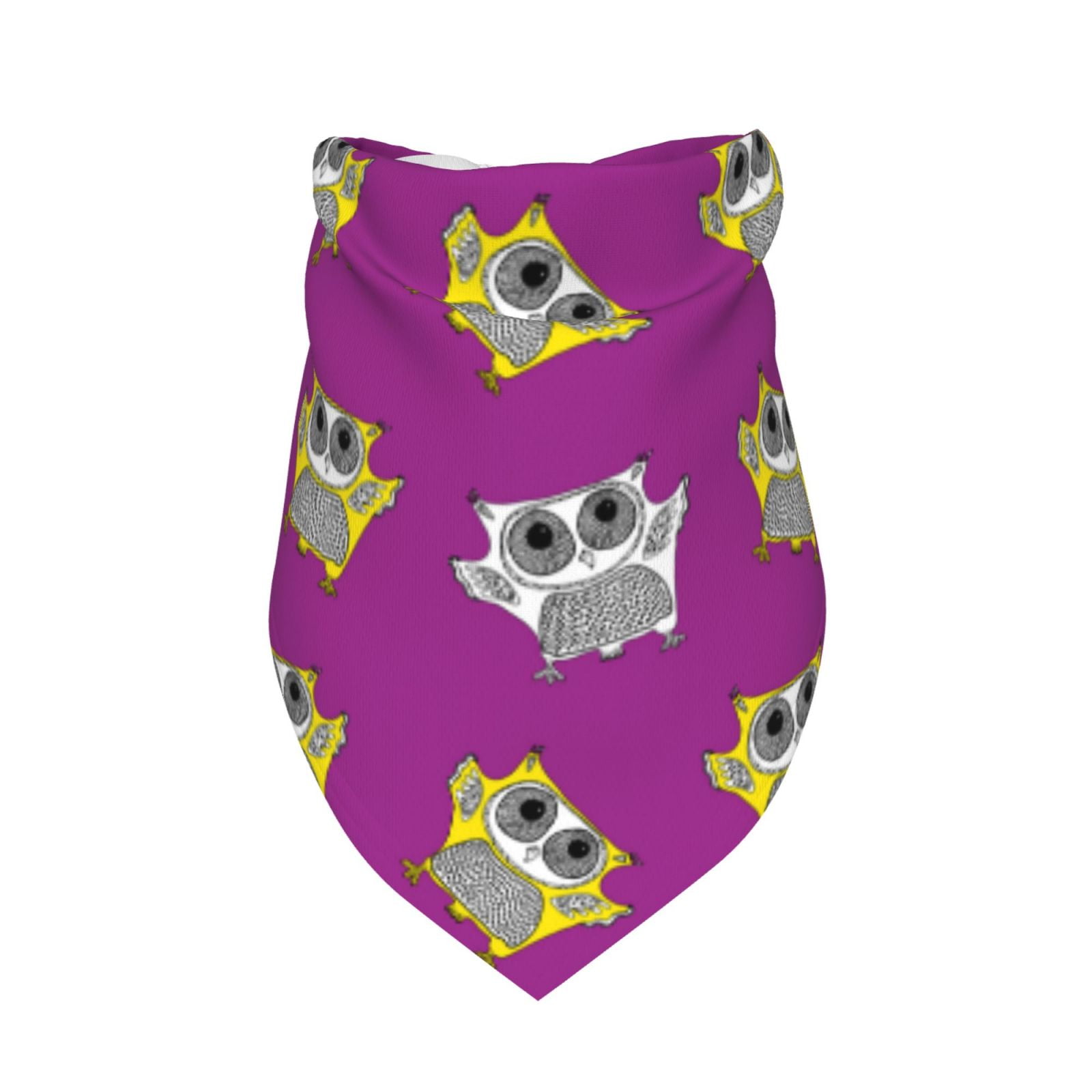 Dog Bandanas, Quirky Owl Purple Adjustable Dog Scarf Triangle Bib ...