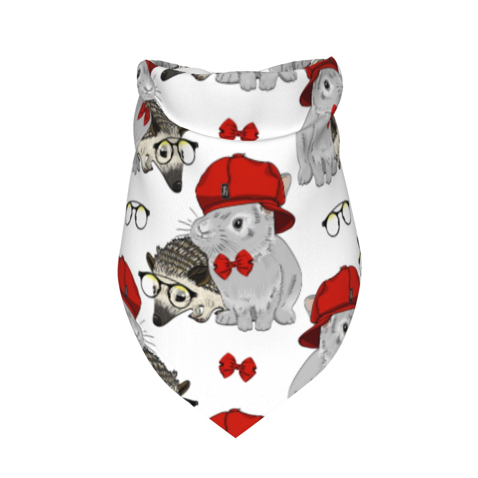 Dog Bandanas - Red Hat Cute Rabbit Glasses Hedgehog Washable ...