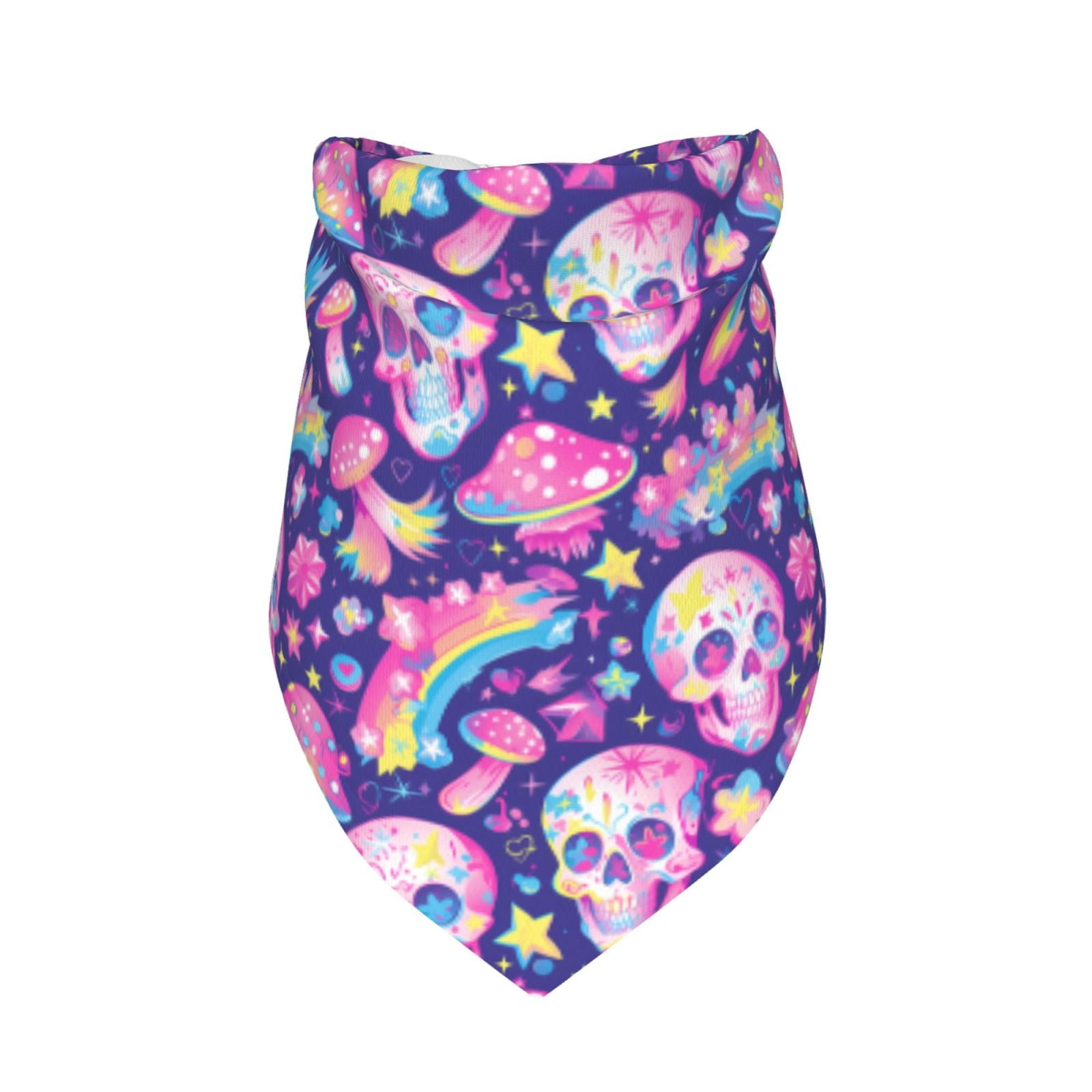 Dog Bandanas - Skull rainbow mushroom colorful Washable Handkerchief ...
