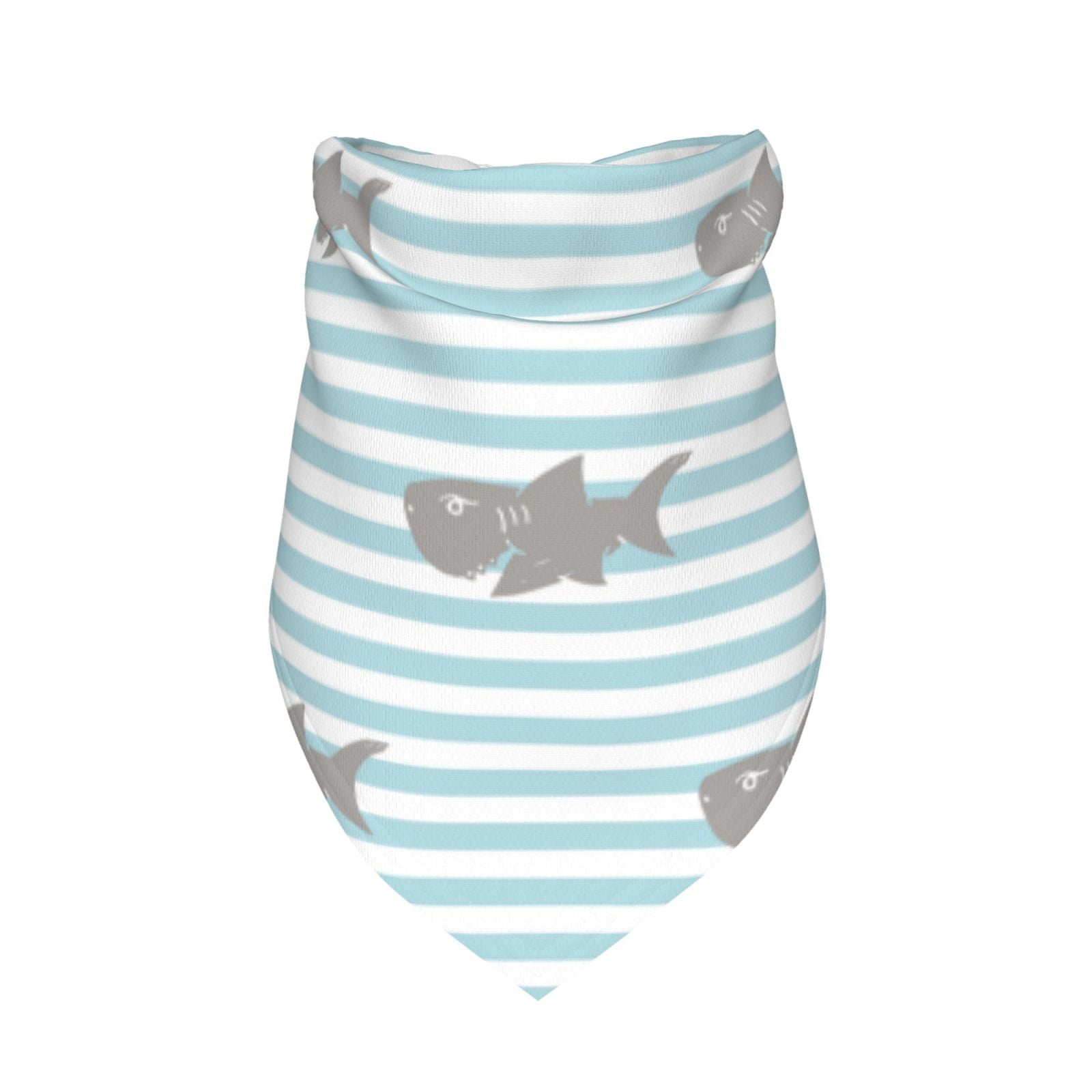 Dog Bandanas - Striped Cartoon Cute Shark Washable Handkerchief Scarf ...