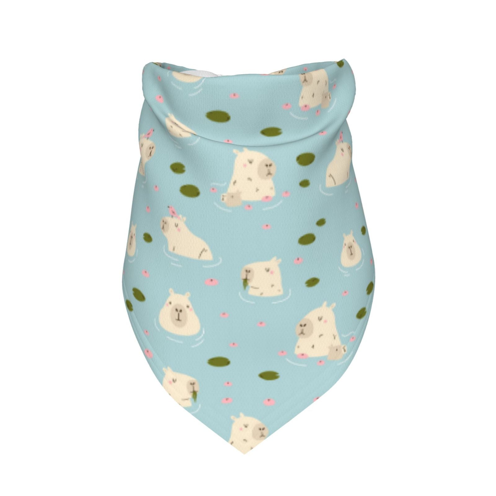 Dog Bandanas, Swim Capybaras Bird Adjustable Dog Scarf Triangle Bib ...