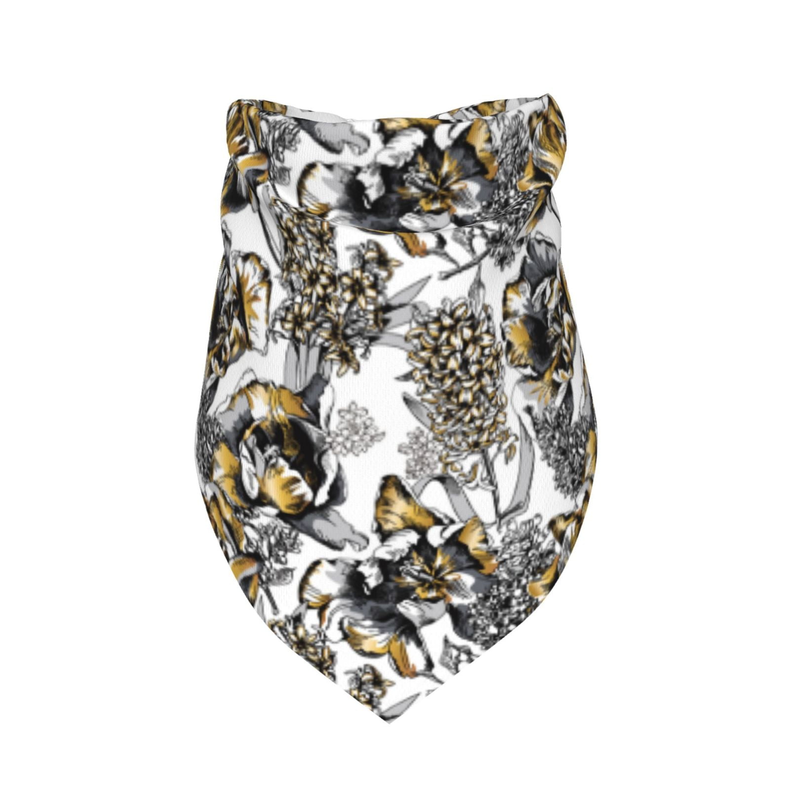 Dog Bandanas - Tulips Flowers Gold Washable Handkerchief Scarf Triangle ...