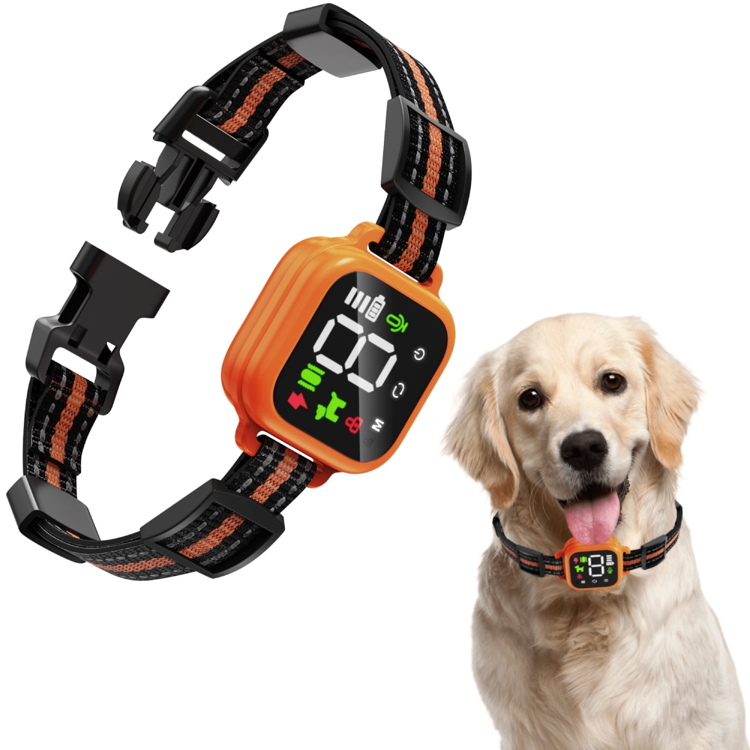 Dog Bark Collar for Large Medium Small Dogs Smart Bark Collar with LCD ...