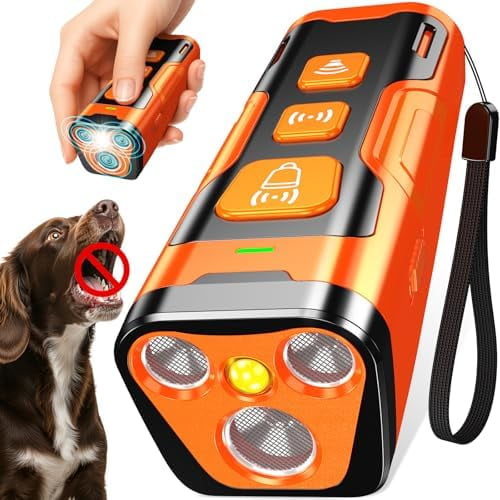 Dog Bark Deterrent Device, 3X Ultrasonic Anti Barking, 6 Training Modes ...