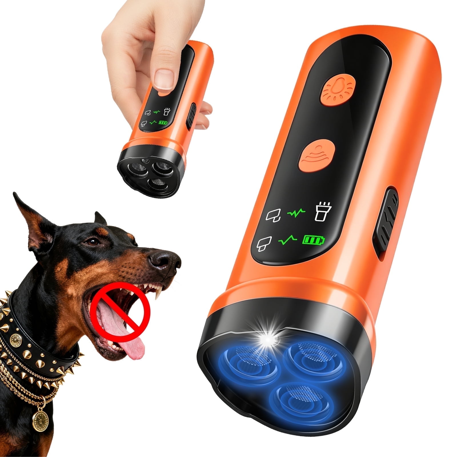 Dog Bark Deterrent Device, 3X Ultrasonic Anti Barking,35 FT Range Barks ...