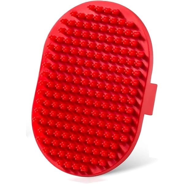Dog Bath Brush, Rubber Pet Shampoo Brush with Silicone Bristles for ...