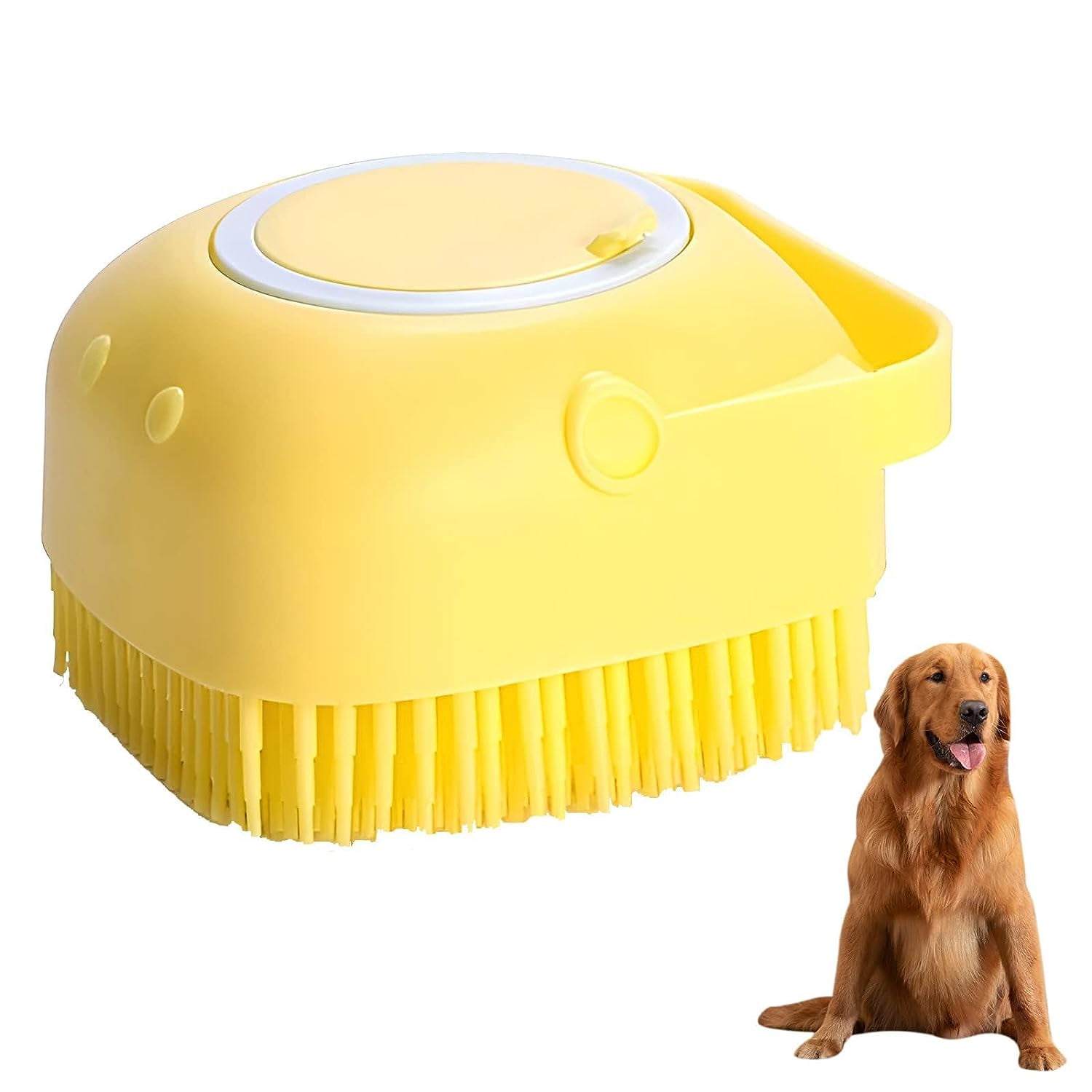 Dog Bath Brush Scrubber Dog Washing Brush Soft Silicone Dog Shampoo ...