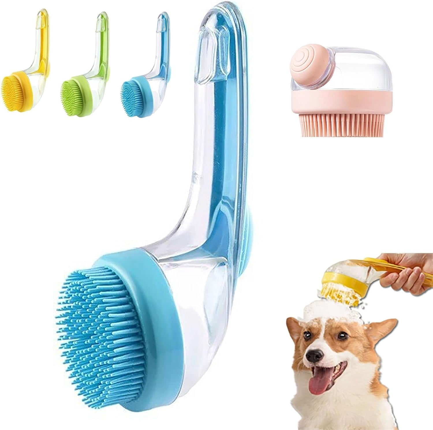 Dog Bath Massage Brush, Pet Soothing Grooming Deep Cleansing Massage ...
