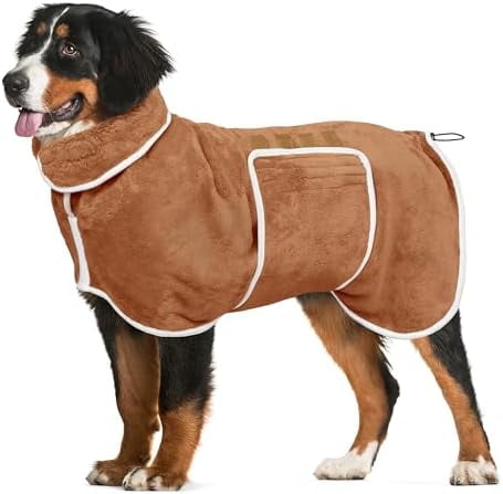 Dog Bathrobe Towel Dog Drying Coat - Super Absorbent Towels Bath Robe ...