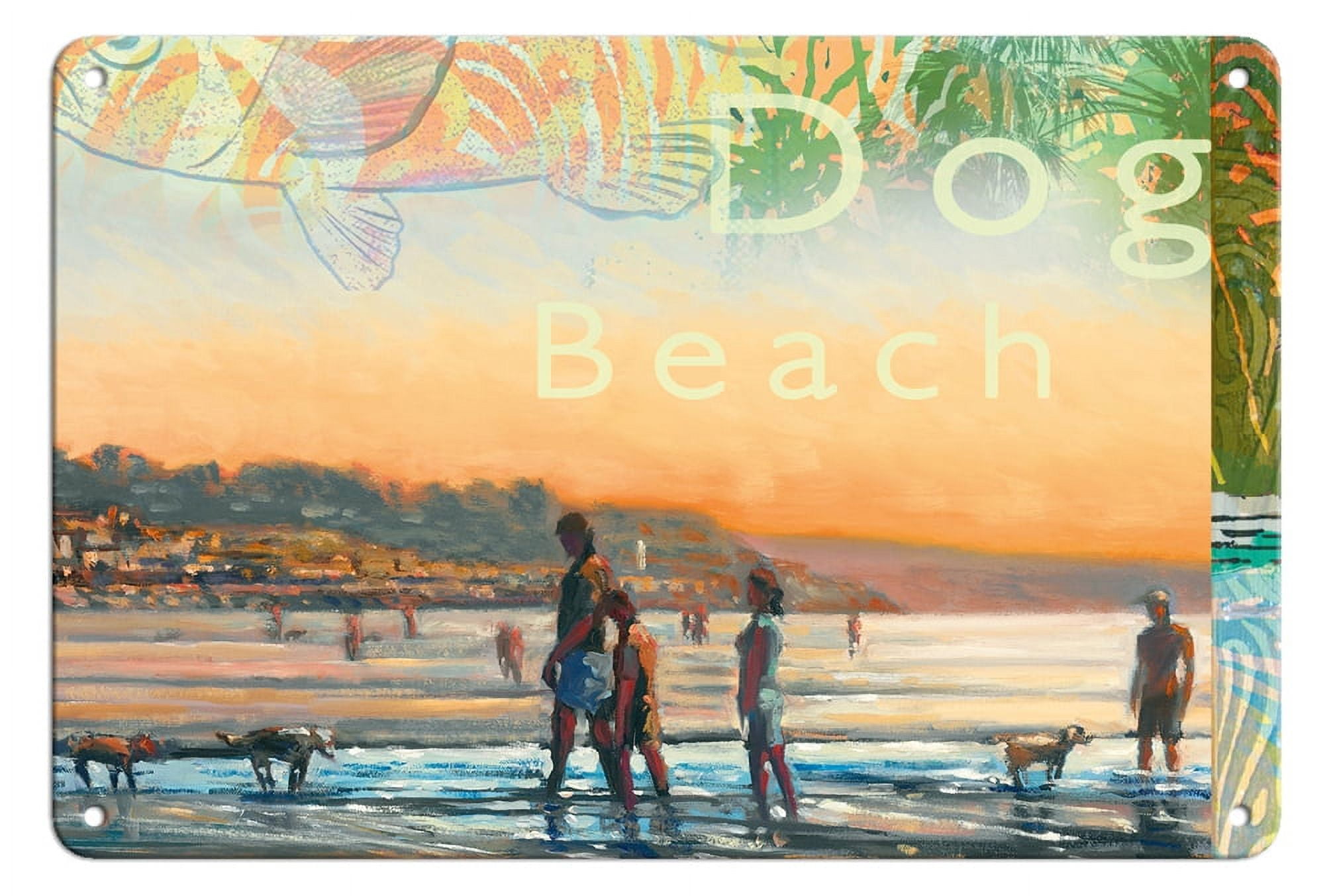Dog Beach - San Diego California - Original Collage Art by Wade ...