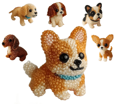 Dog Bead Embroidery Kit, Beginner-Friendly Three-Dimensional Beadwork ...