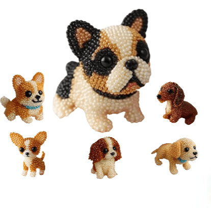 Dog Bead Embroidery Kit, Three-Dimensional Beaded Animal Craft with ...