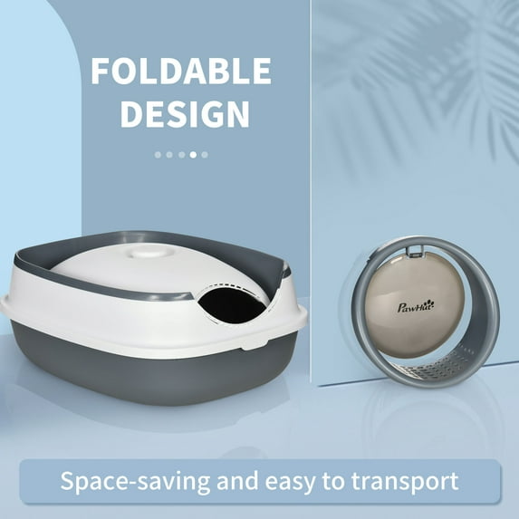 Dog Bed PawHut Cat Litter Box with Lid, Covered Litter Box w/ High ...