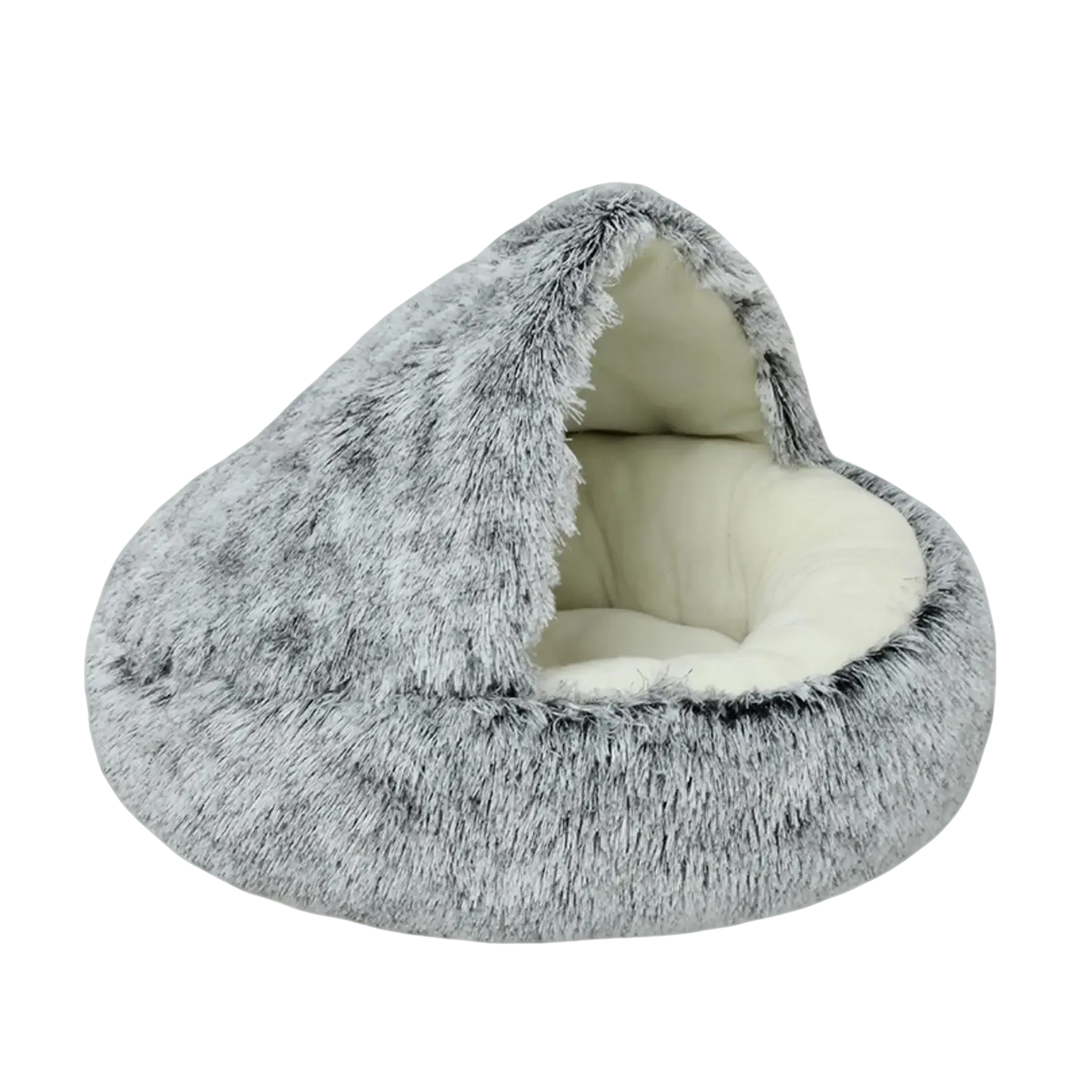 Dog Bed with Cover Cave for Small Dogs Cats Pets, 23.62Inch Gray Cozy ...