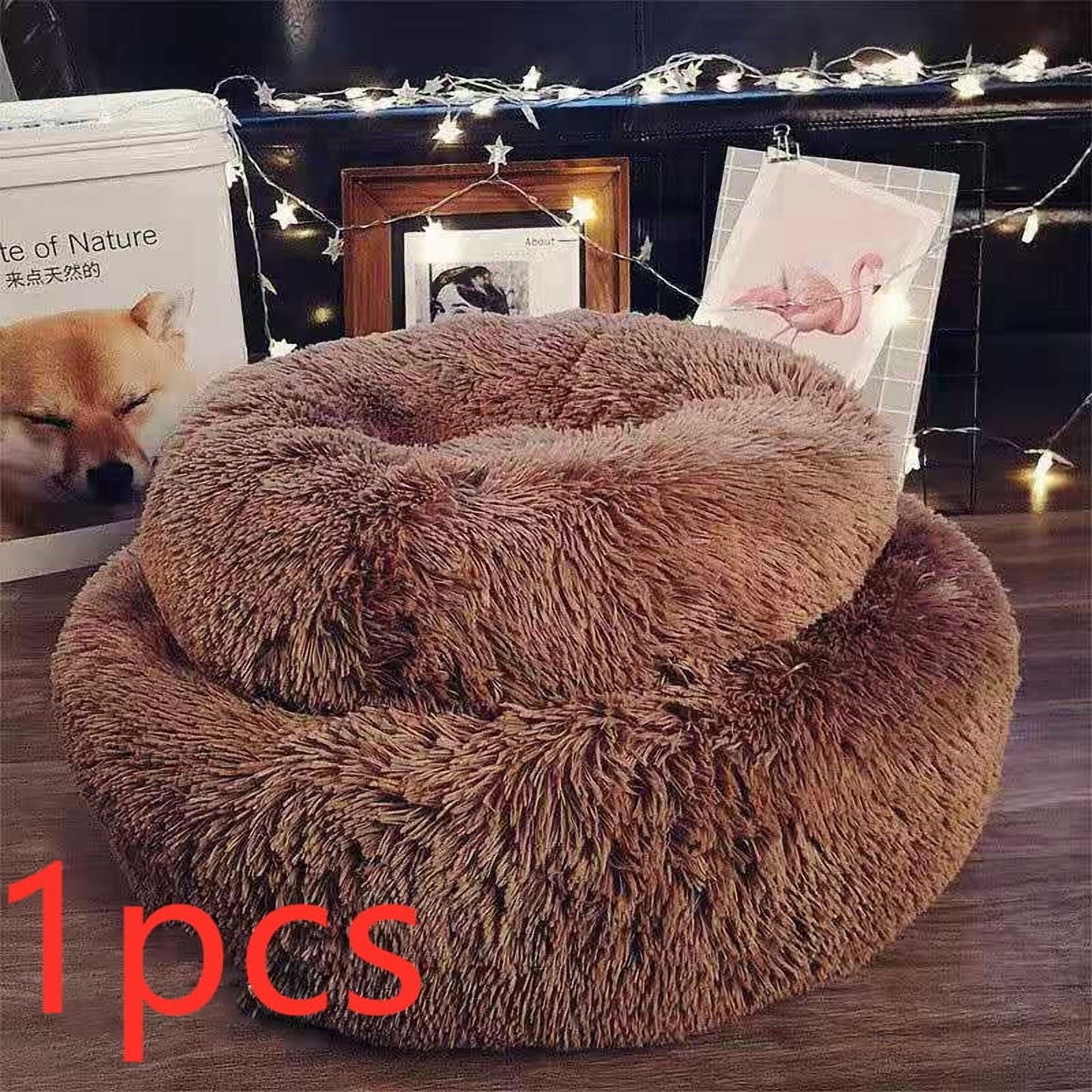 Dog Beds For Small Dogs Round Plush Cat Litter Kennel Pet Nest Mat ...
