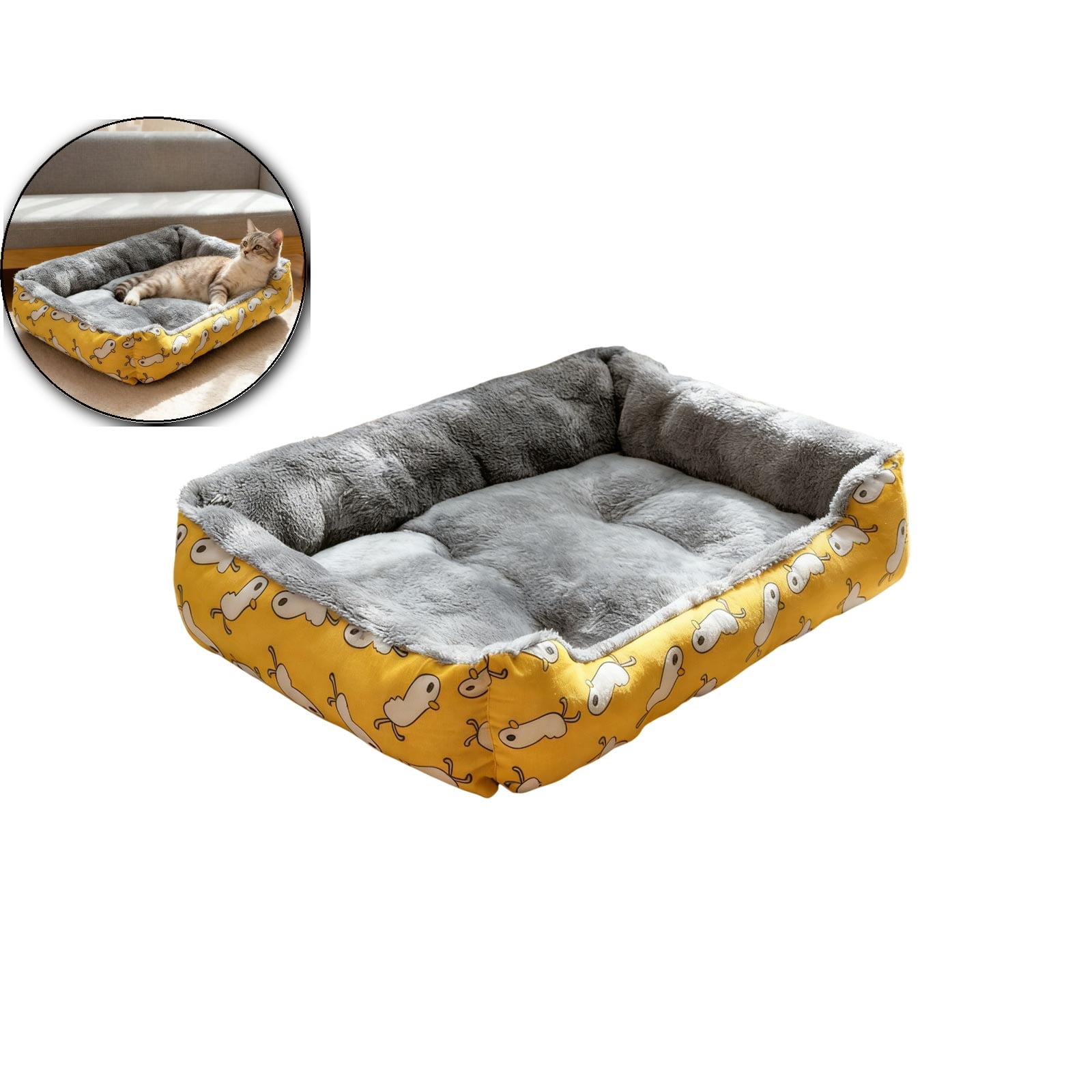 Dog Beds Large Sized Dog, Rectangle Washable Pet Bed with Removable ...