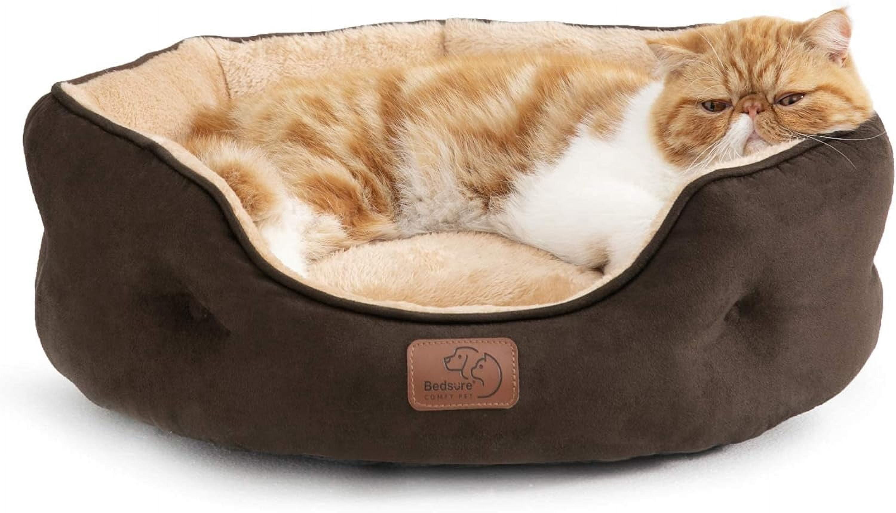 Dog Beds for Small Dogs - Round Cat Beds for Indoor Cats, Washable Pet ...
