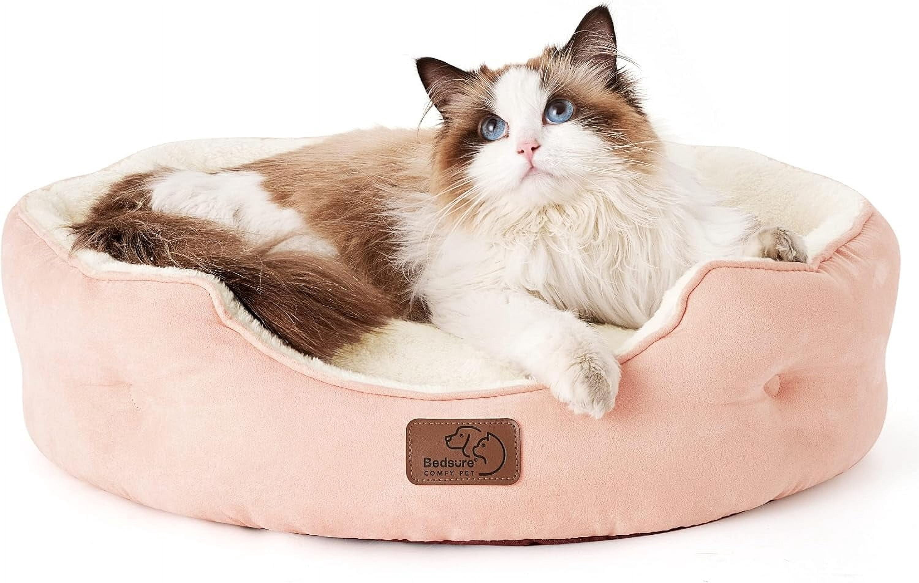 Dog Beds for Small Dogs - Round Cat Beds for Indoor Cats, Washable Pet ...