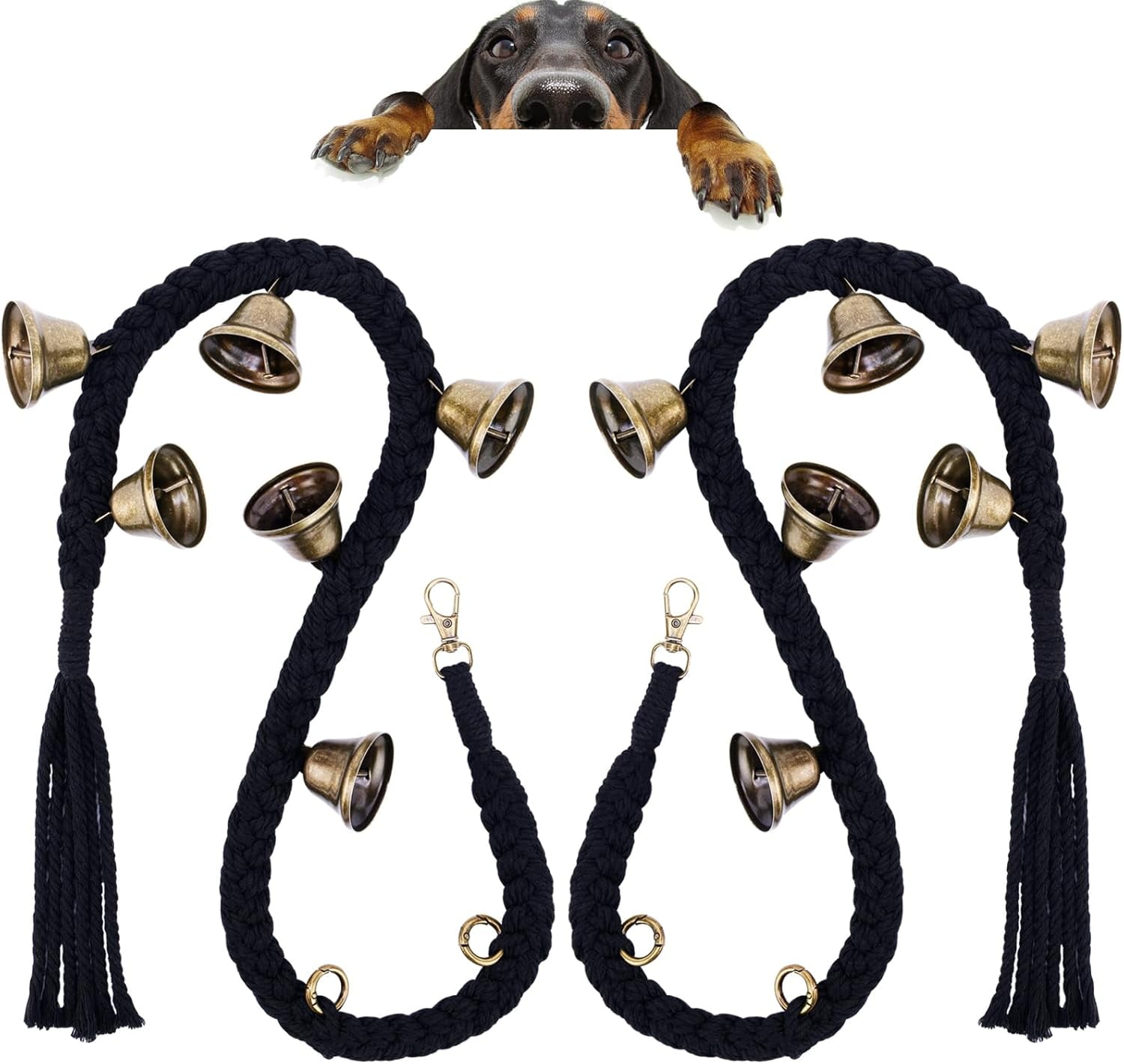 Dog Bells for Door Potty Training, Handwoven Cotton Rope Dog Doorbell ...