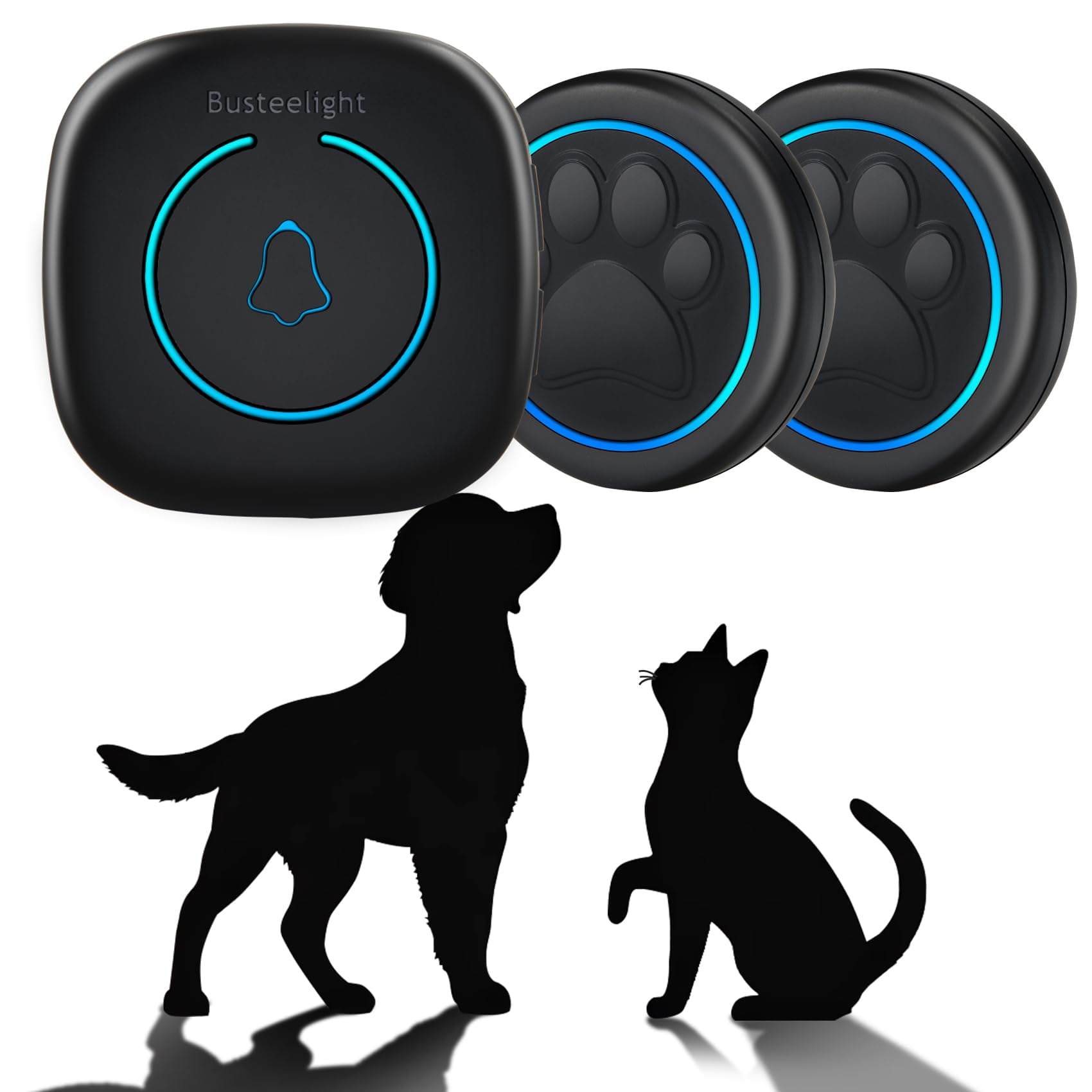 Dog Bells to Go Outside - Wireless Dog Door with 1000ft Range, LED ...
