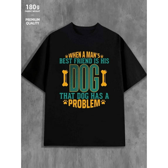 Dog Best Friend men Christmas 180G 100% Cotton white humor beach Retro ...