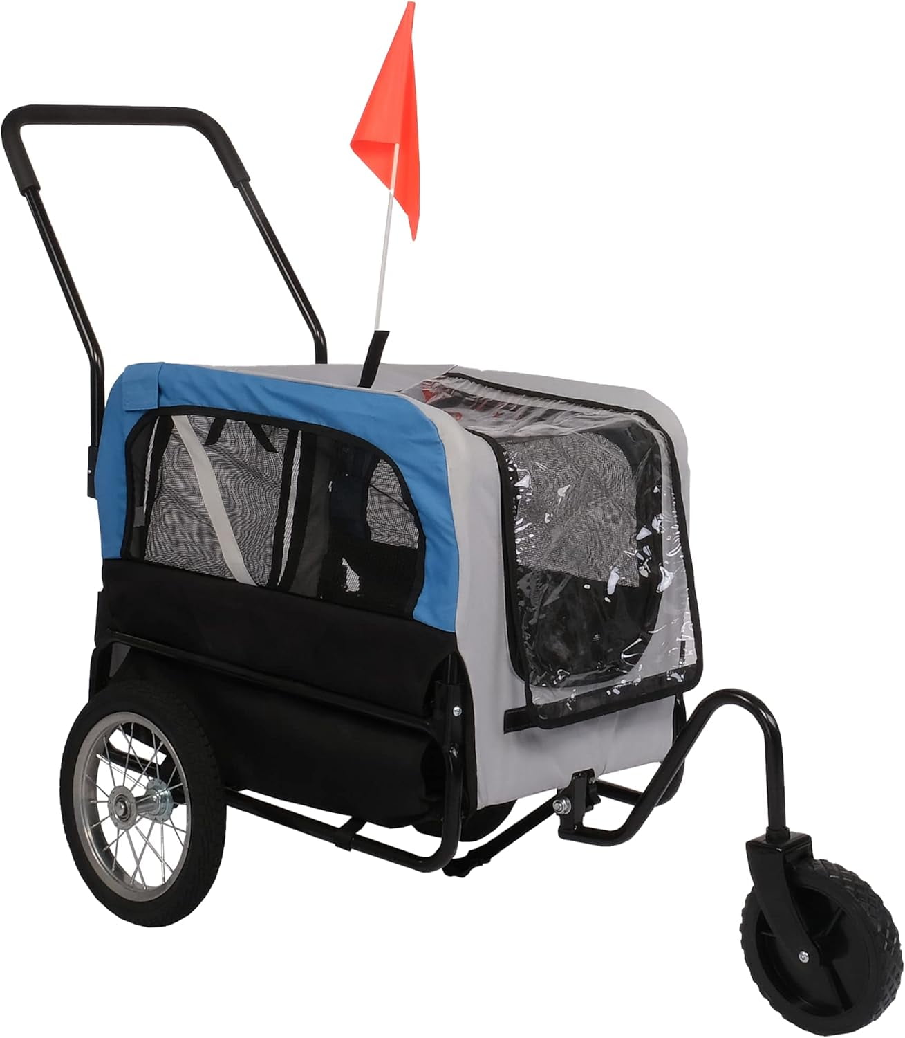 Dog Bike Trailer Cart 2 in 1 Pet Bicycle Stroller Cargo Trailer with ...