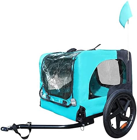 Dog Bike Trailer - Folding Pet Carrier Wagon with 16 Inch Wheels for ...