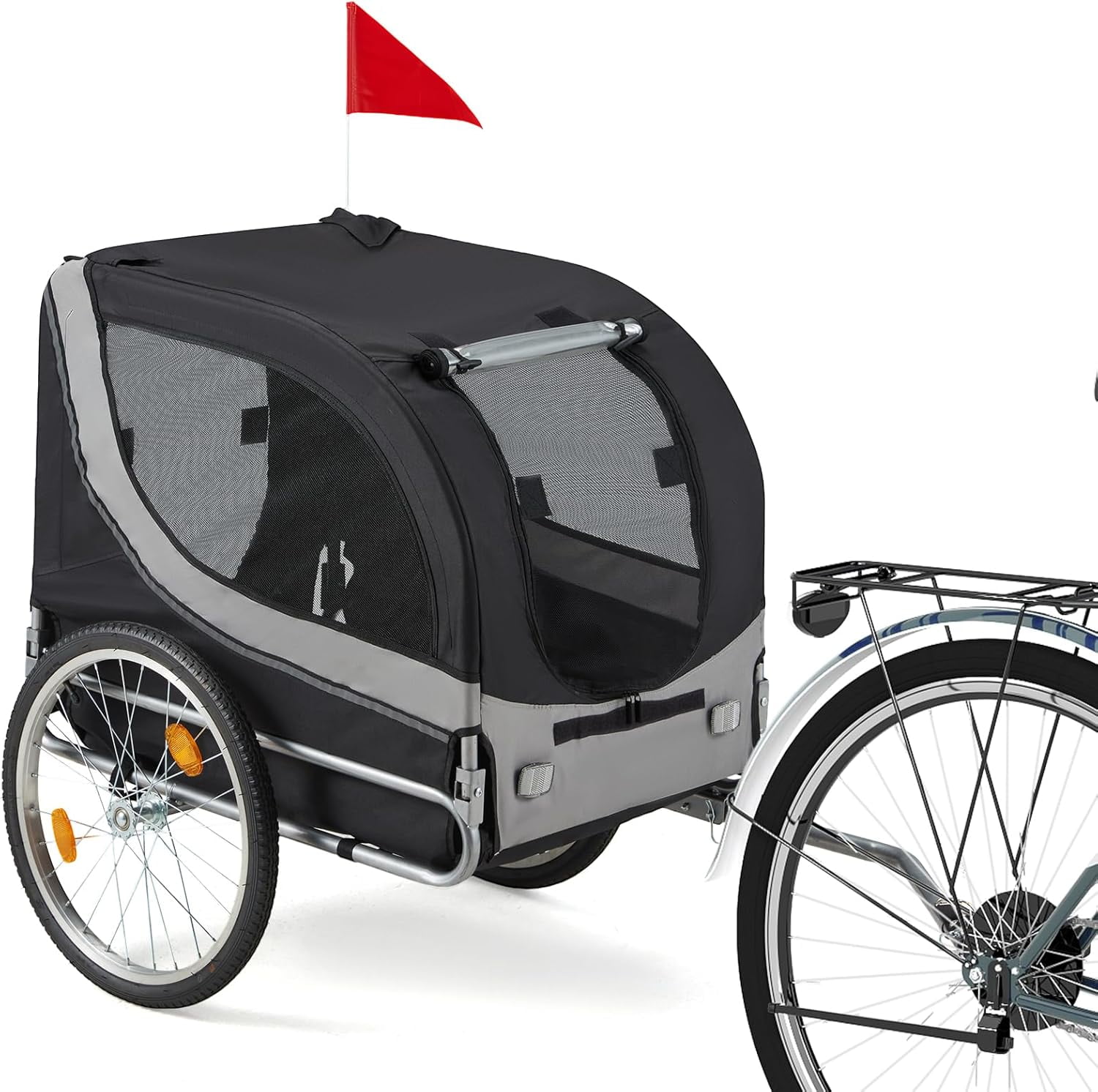 Dog Bike Trailer, Large Pet Bicycle Carrier for Small and Medium Dogs Up to 88 lbs, Easy Folding ...