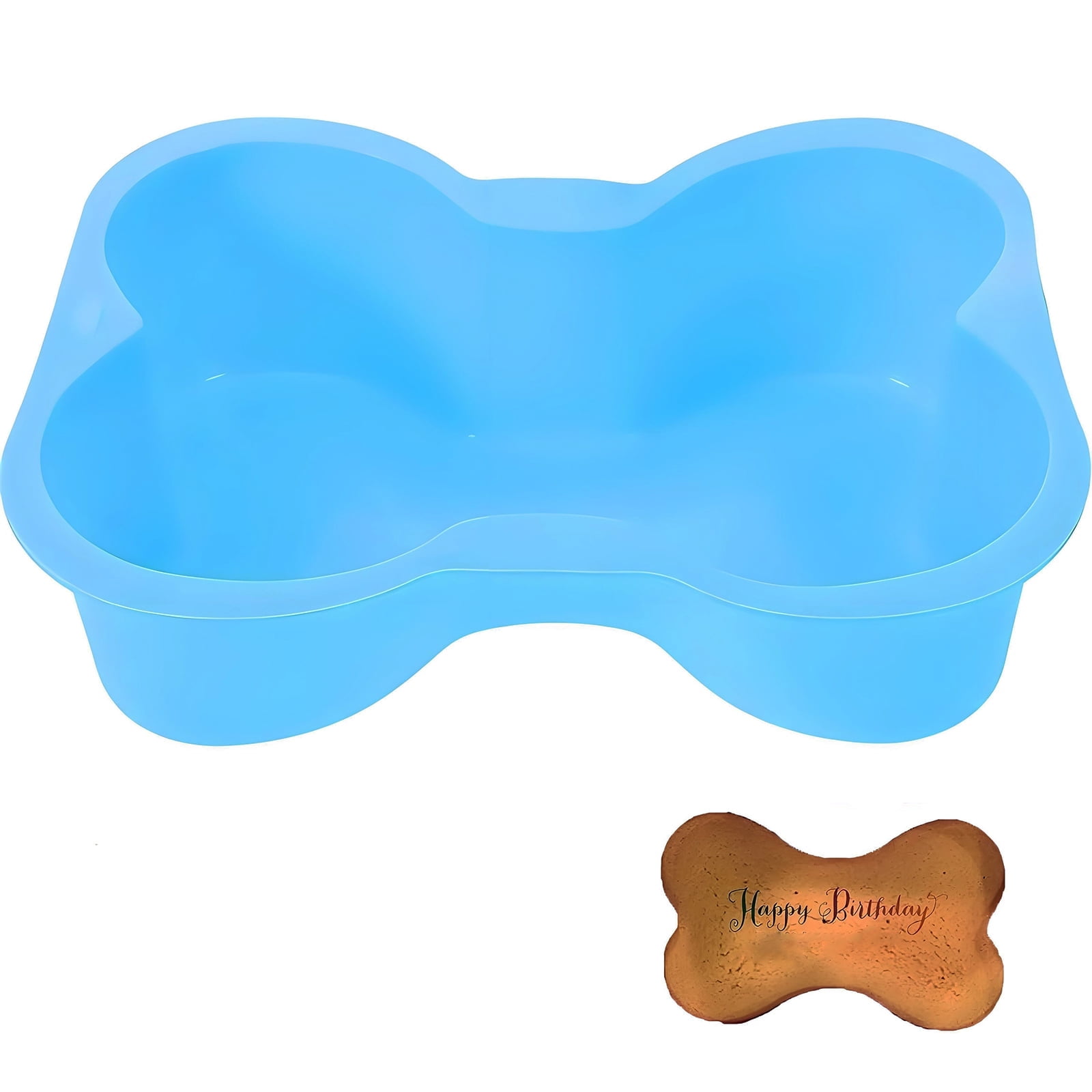 Dog Birthday Cake Mold Silicone Bone Shape Cake Pan Non-Stick Dog Cake ...