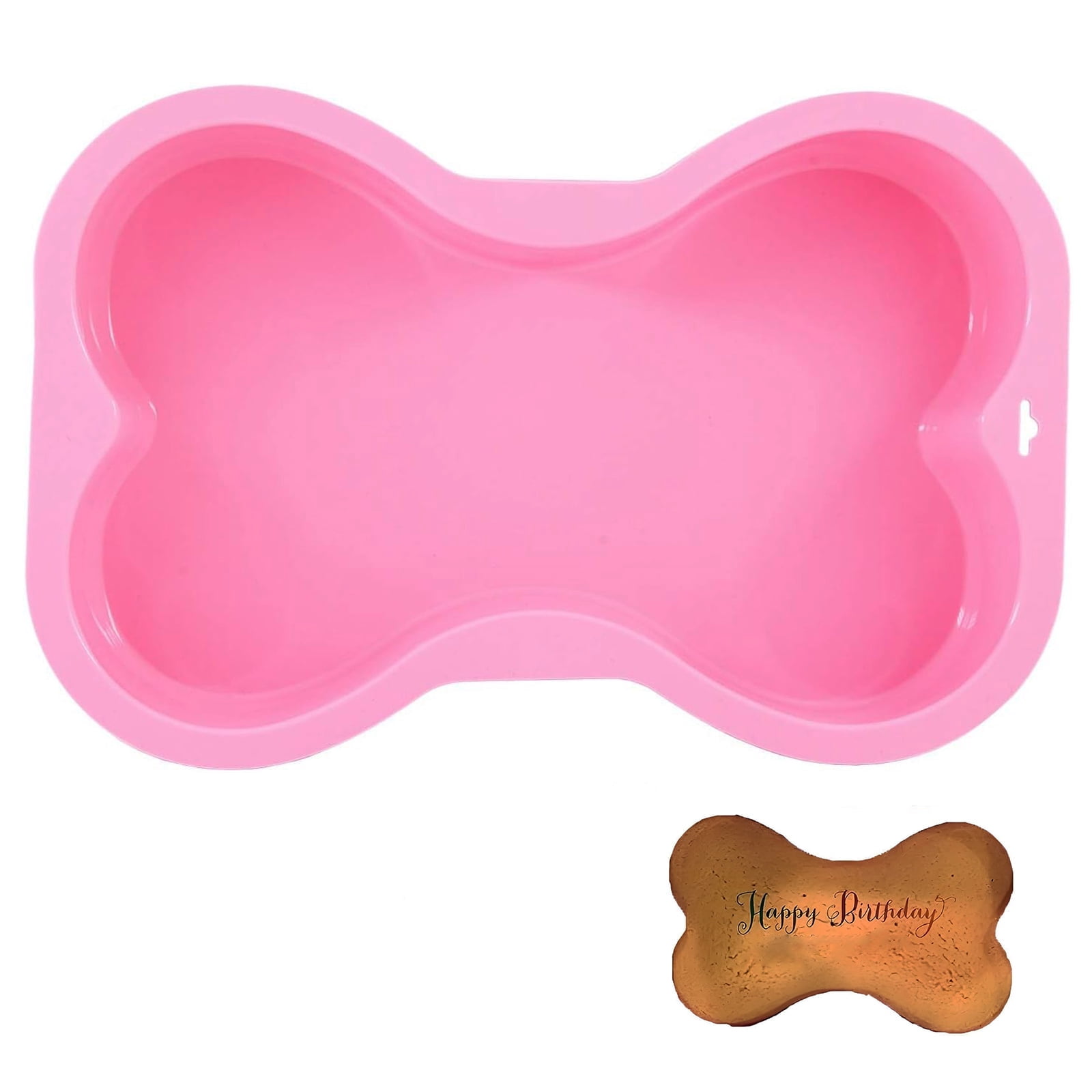 Dog Birthday Cake Mold Silicone Bone Shape Cake Pan Non-Stick Dog Cake ...