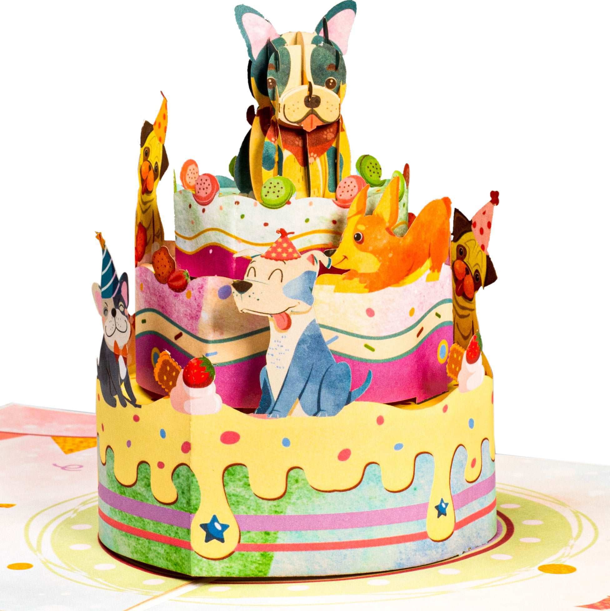 Dog Birthday Cake Pop Up Card - Walmart.com