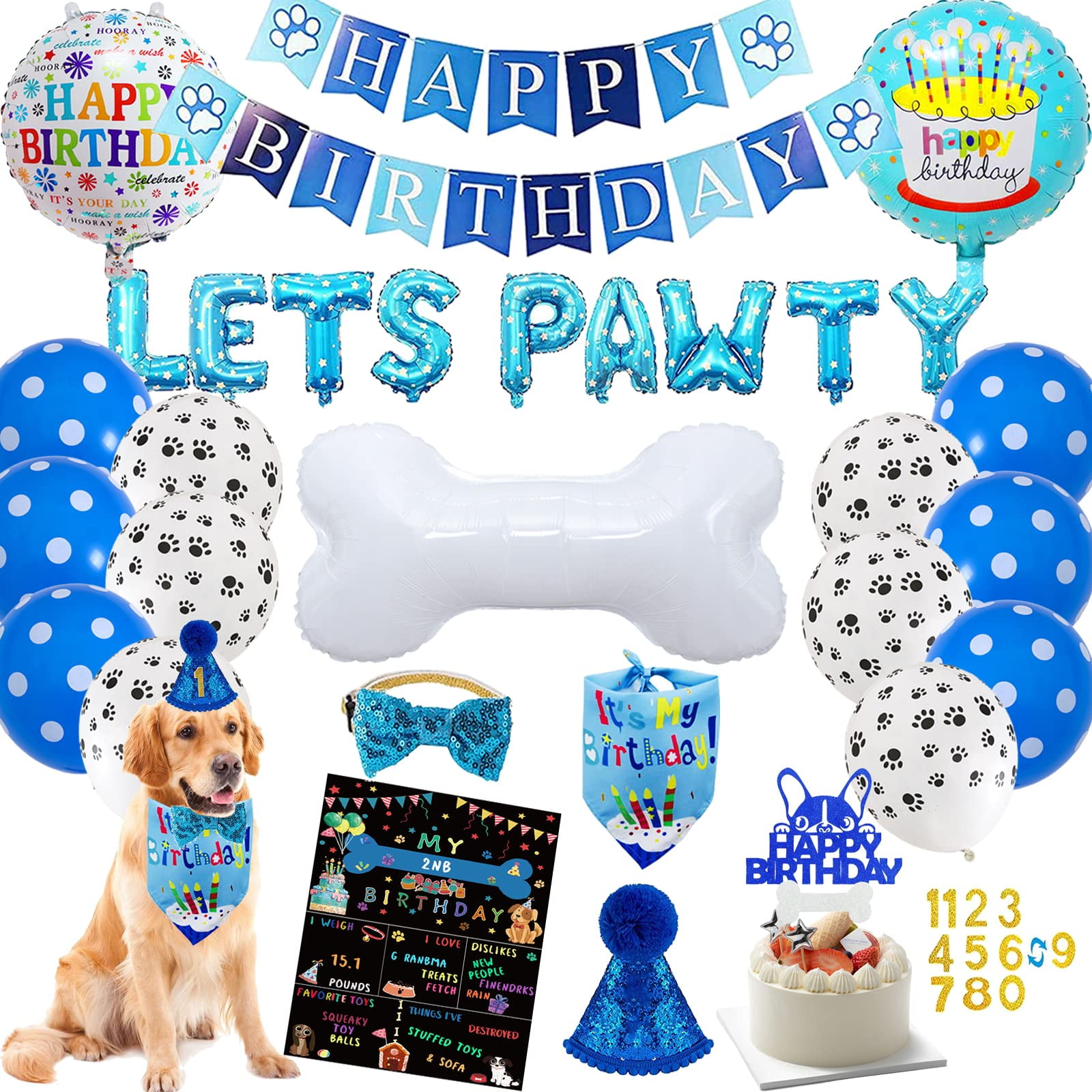 Dog Birthday Party Supplies STF9 Dog Birthday Party Decorations Boy ...