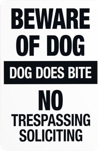 Dog Does Bite No Trespassing No Soliciting Warning Signs, Metal Sign ...