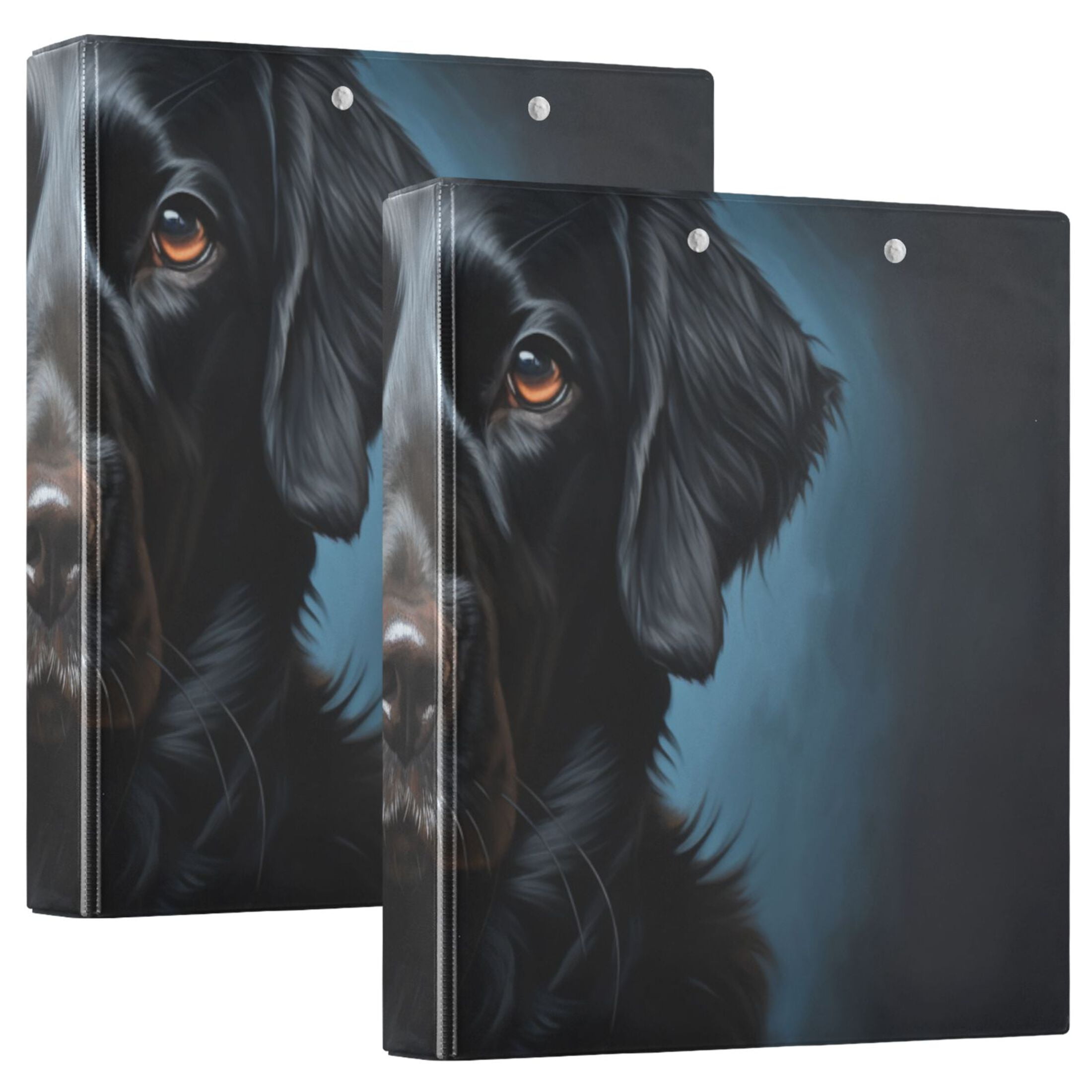 Dog Black 3 Ring Binders 1.5 inch Hardcover File Folders with Interior ...