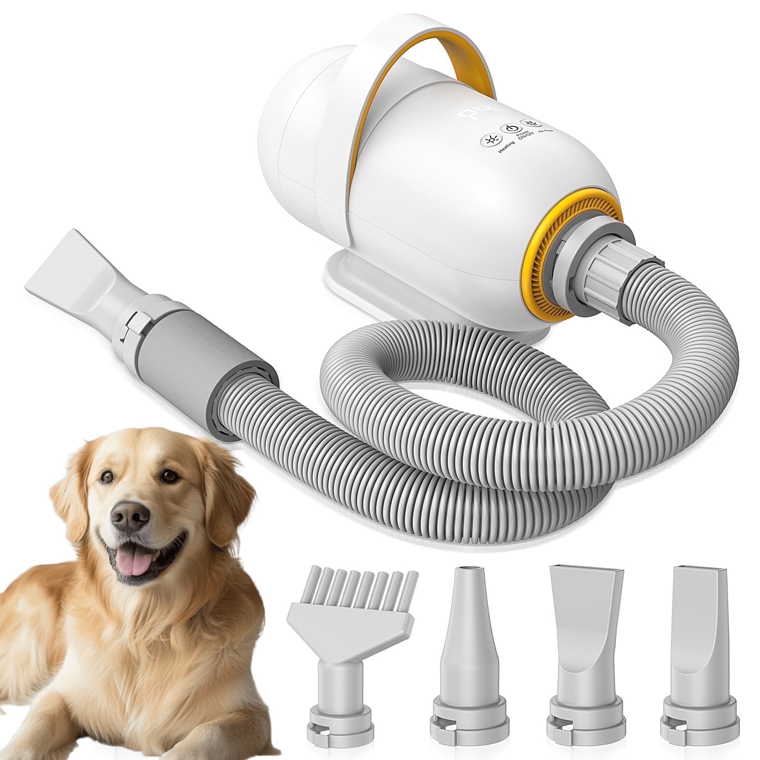 Hutact Pet Blower Dryer, Dog Hair Dryer with 2800W Power, 7 Airflow ...