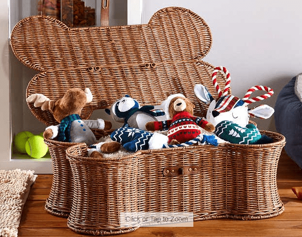 Buddy Buddy Dog Bone Basket with 6-Piece Woodland Themed Dog Toy Gift ...