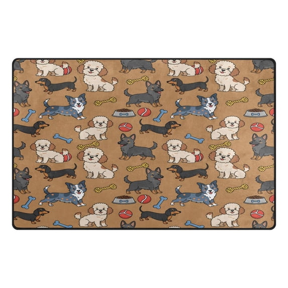 Dog Bone Dog Food Pattern Memory Foam Area Rug 60"x39" Non Slip ...