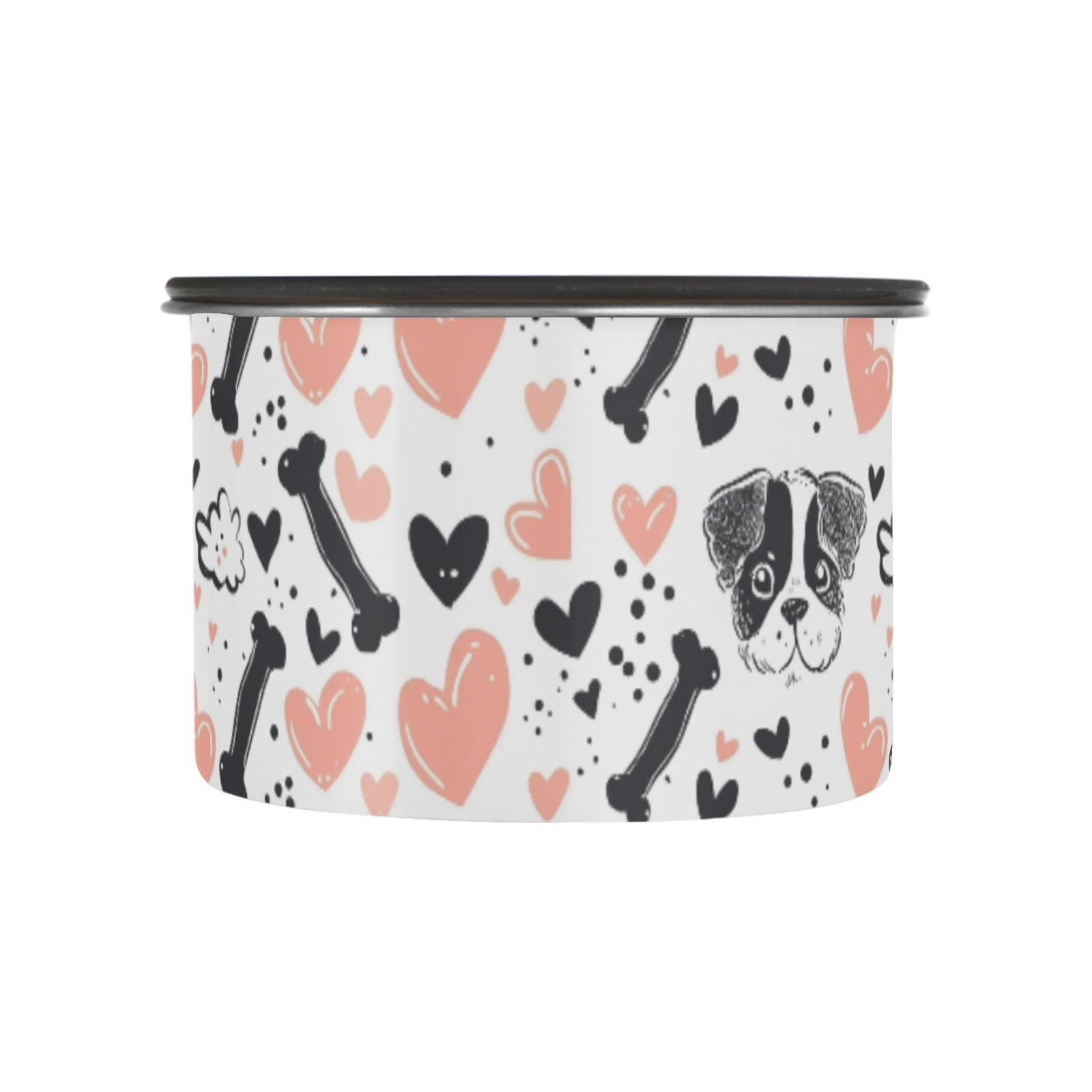 Dog Bone Hearts Airtight Coffee Bean Canister 17oz Food Storage ...