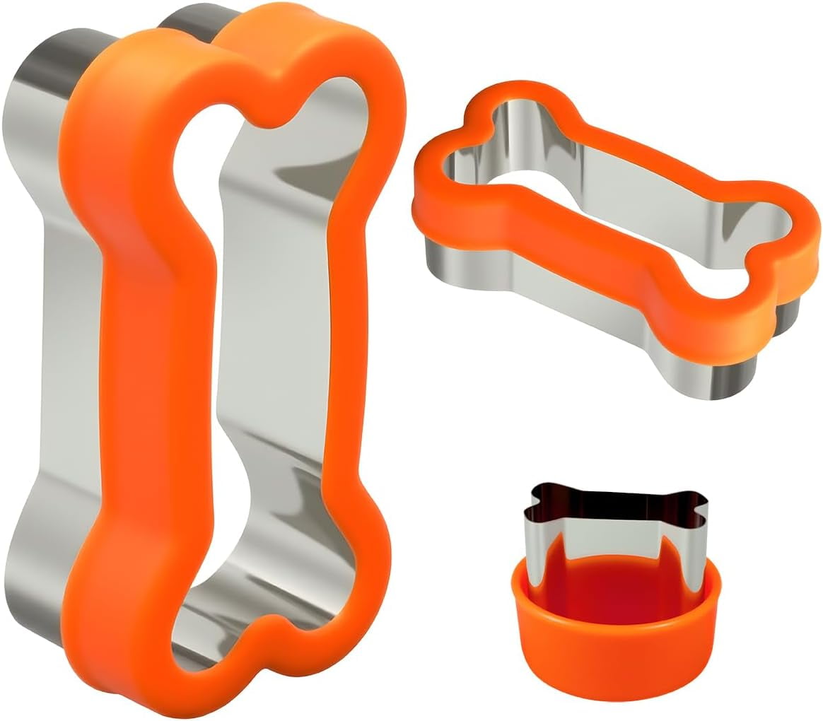 Dog Bone Shape Cookie Cutter Set, 3 Pieces - Large 4.45'' Small 2.95 ...