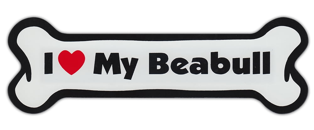 Dog Bone Shaped Car Magnets: I Love My Beabull (Beagle Bulldog ...