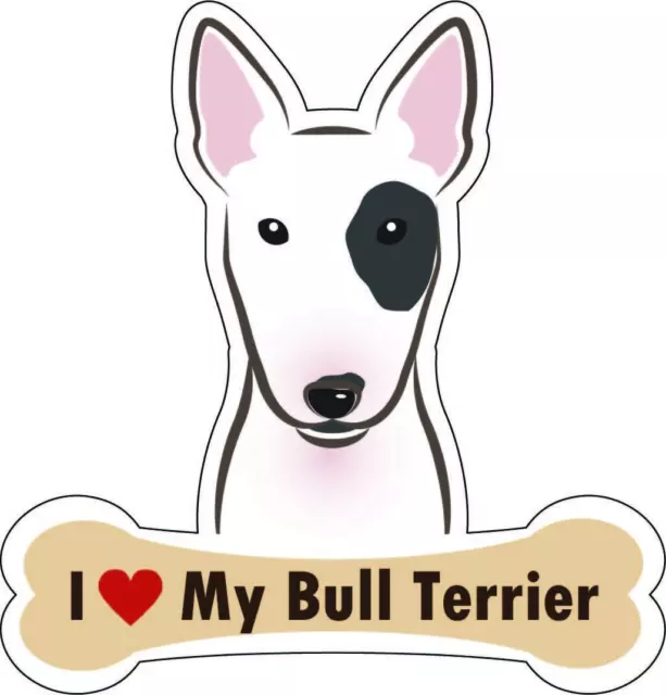 Dog Bone Sticker I Love My Bull Terrier Car Sign Puppy Decal Phone ...