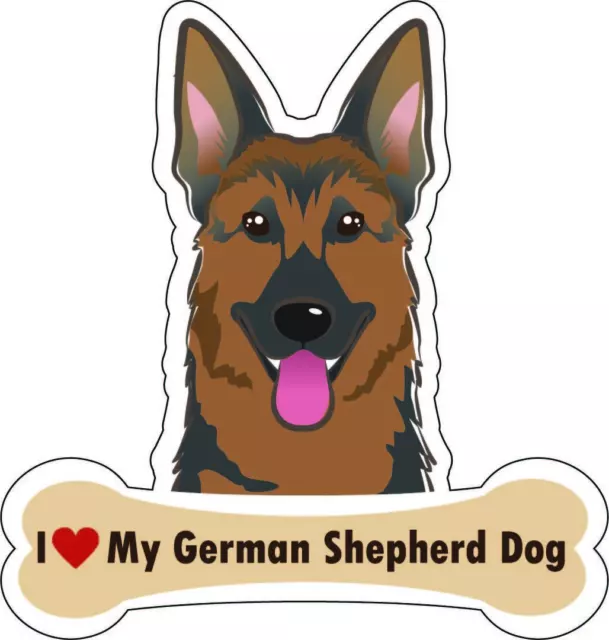 Dog Bone Sticker I Love My German Shepherd Car Sign Puppy Decal Phone ...