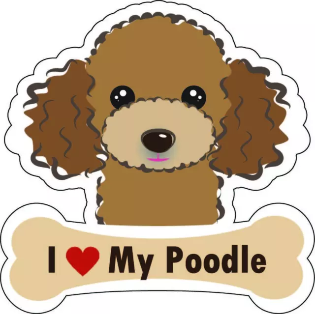 Dog Bone Sticker I Love My Poodle Car Sign Puppy Decal Made In Usa ...