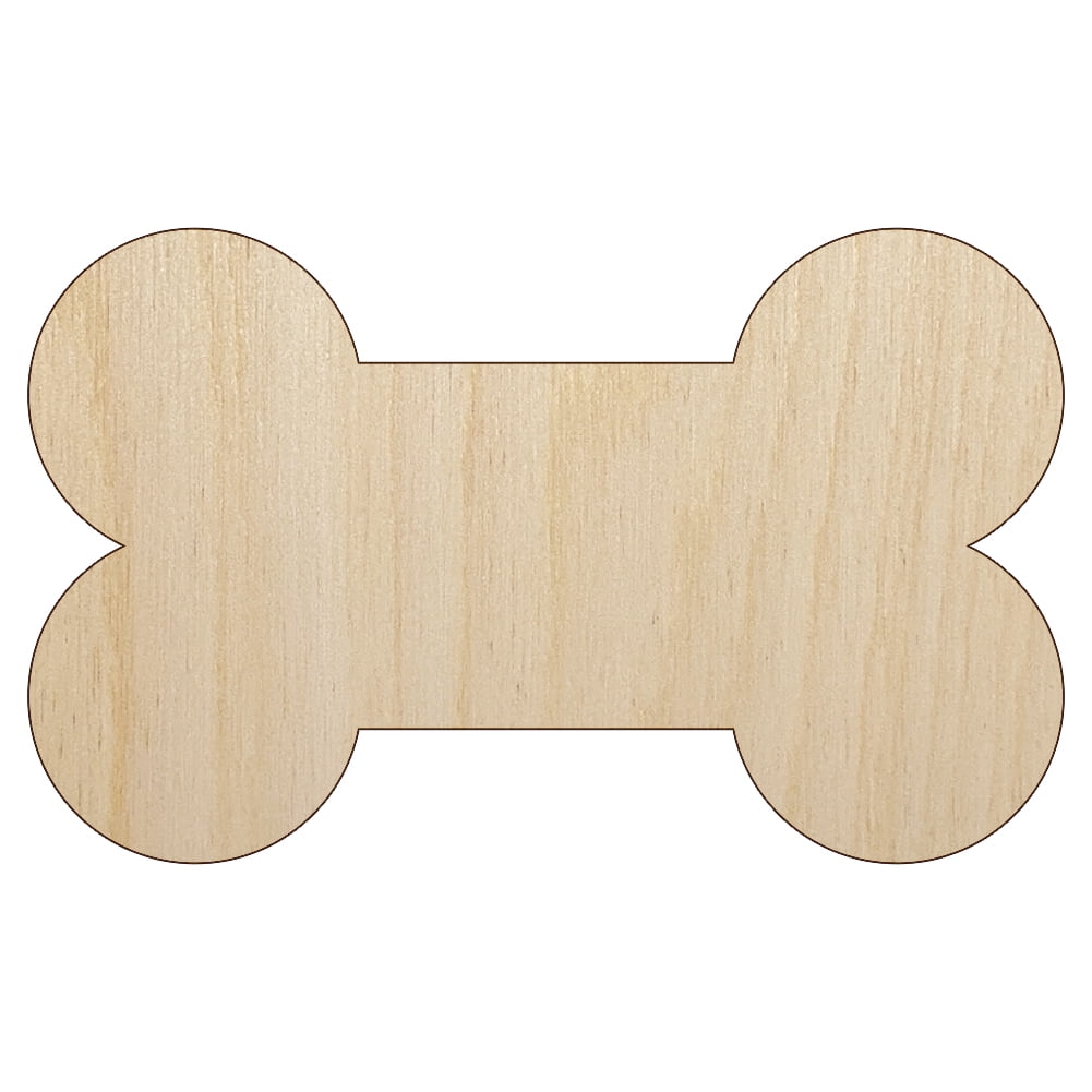 Dog Bone Wood Shape Unfinished Piece Cutout Craft DIY Projects - 4.70 ...