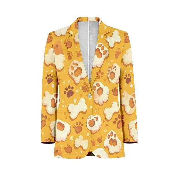 Dog Bones And Paw Prints Men's Suit Blazer Casual Party Wear Slim Fit ...