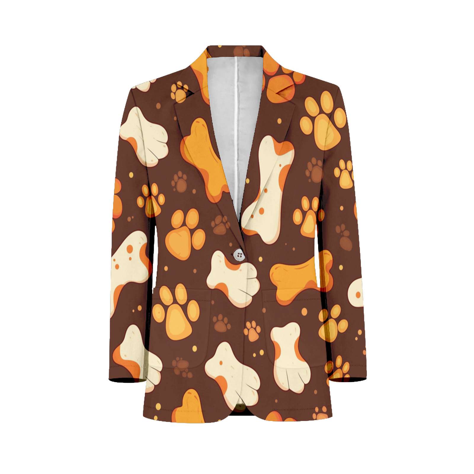 Dog Bones And Paw Prints Mens Suits Shawl Collar Slim Fit Suit Mens ...