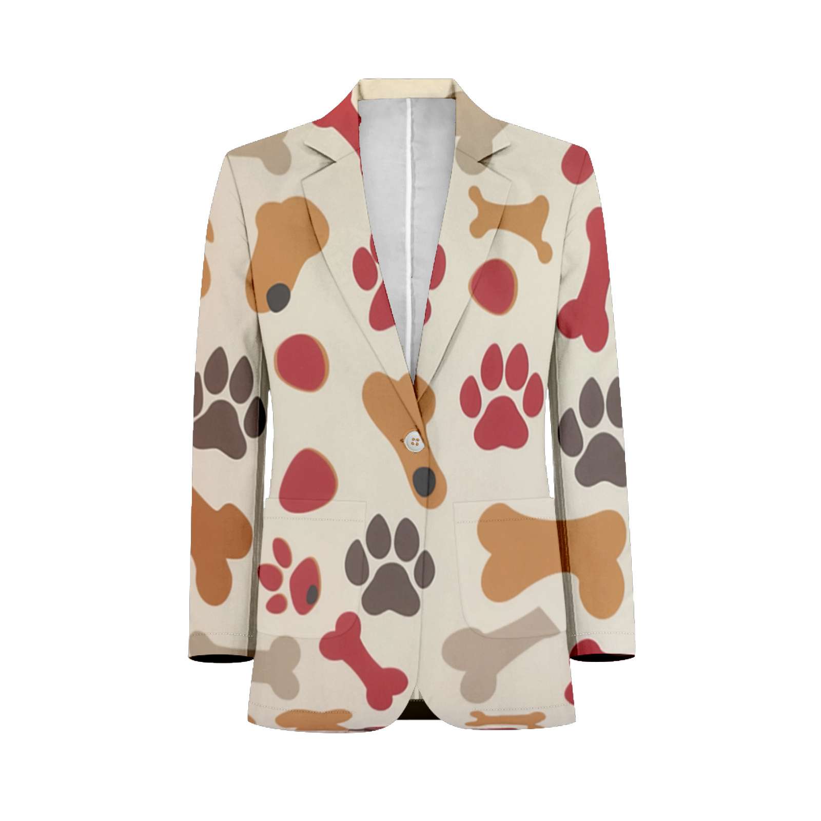 Dog Bones And Paw Prints Mens Suits Shawl Collar Slim Fit Suit Mens ...
